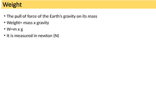gravity, mass and weight, factors affecting gravitional force.pptx