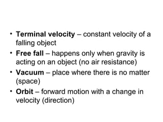 Gravity and motion | PPT | Physics | Science