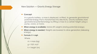 Gravity Battery TowerVault Energy Storage System Design and Working | PPTX