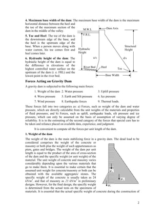 Gravity dam forces | PDF