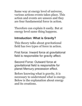Gravity New Theory & Creation of Mass Particle. | PDF