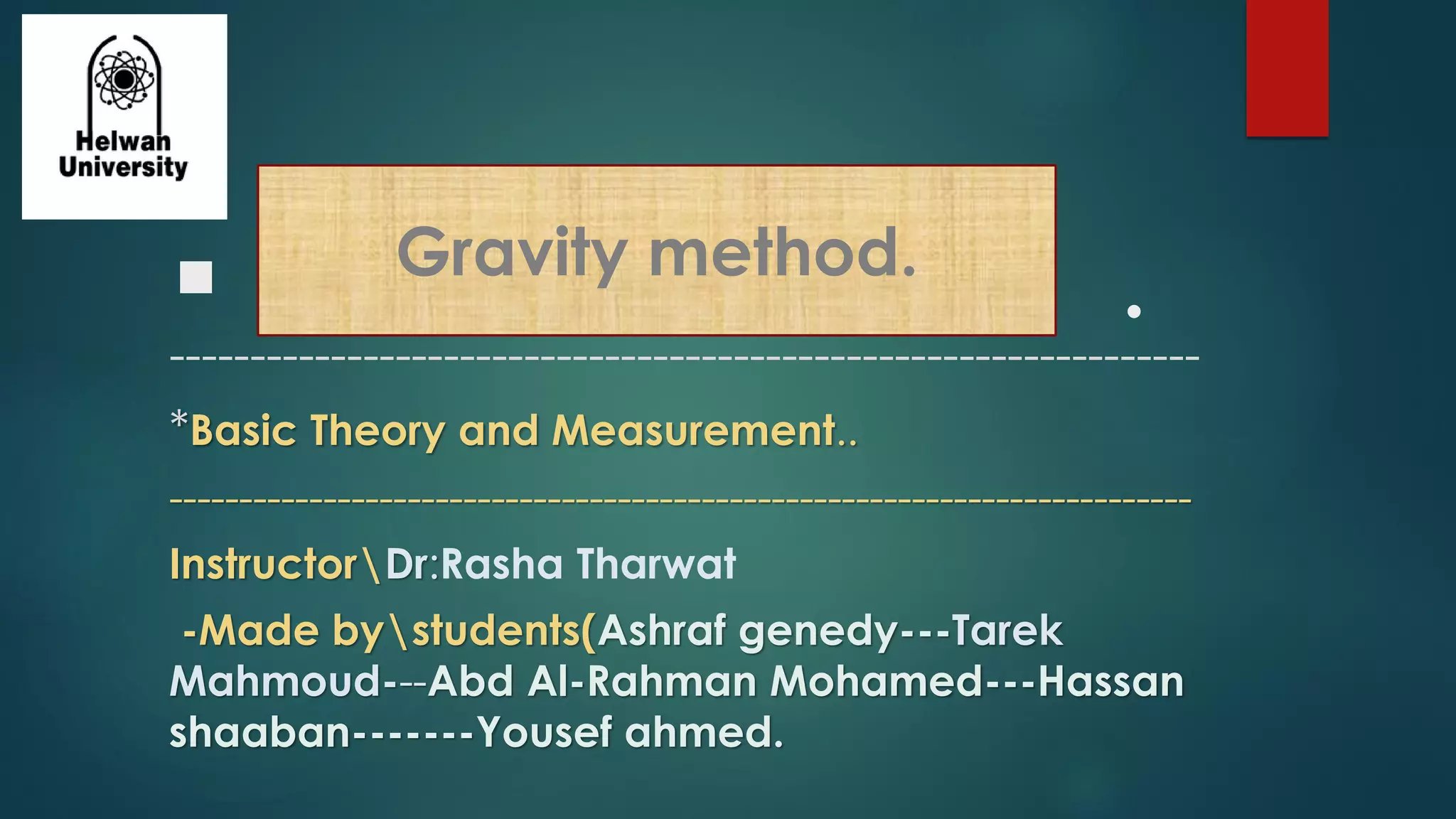 Gravity method | PDF