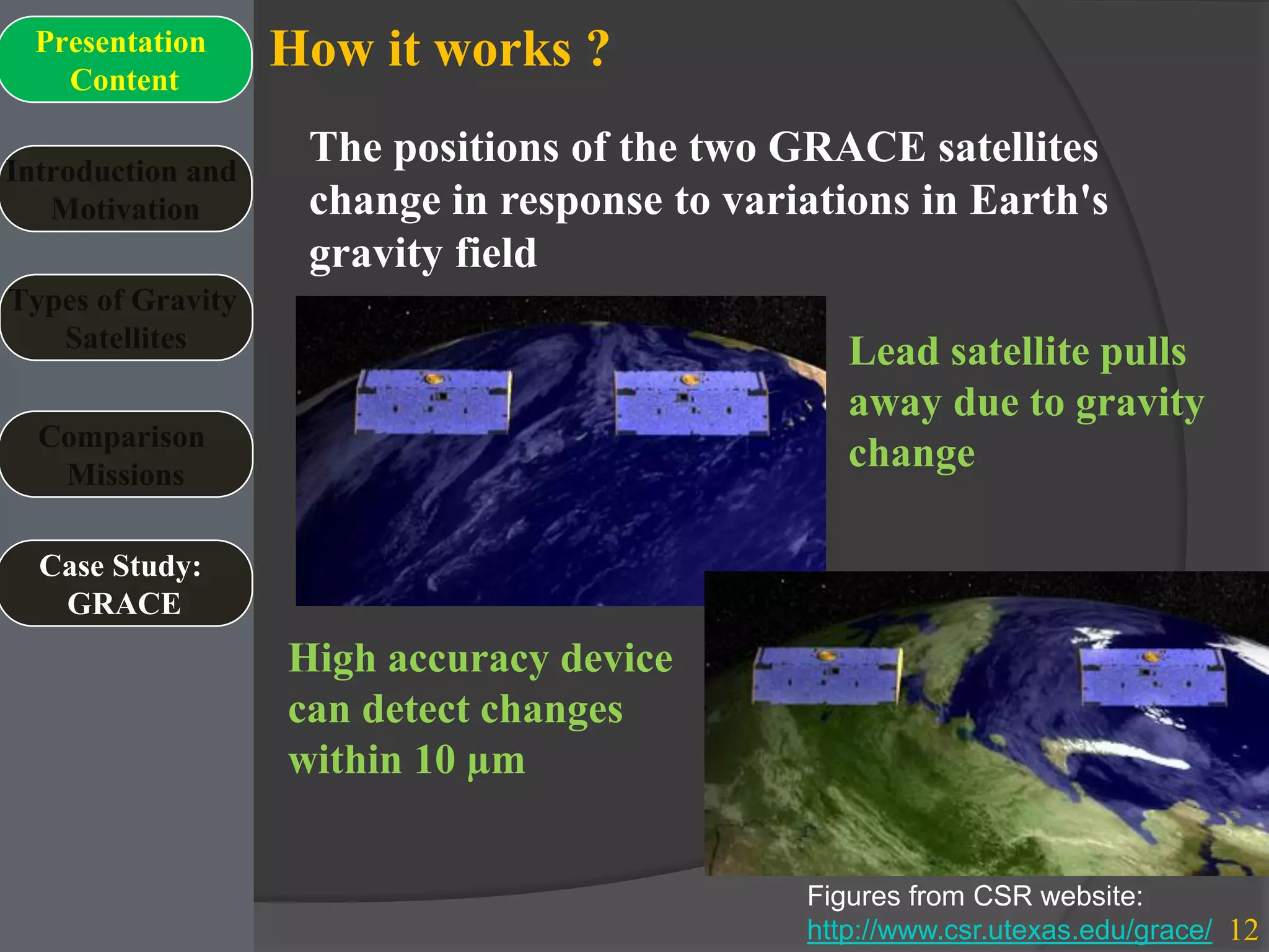 Gravity satellites case study gravity recovery and climate experiment ...