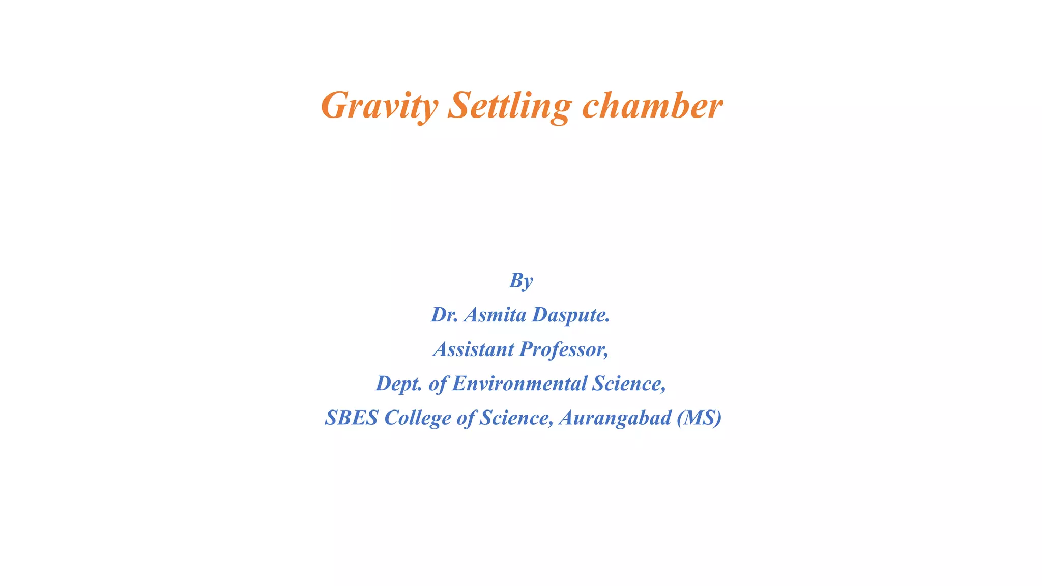 Gravity settling chamber | PDF