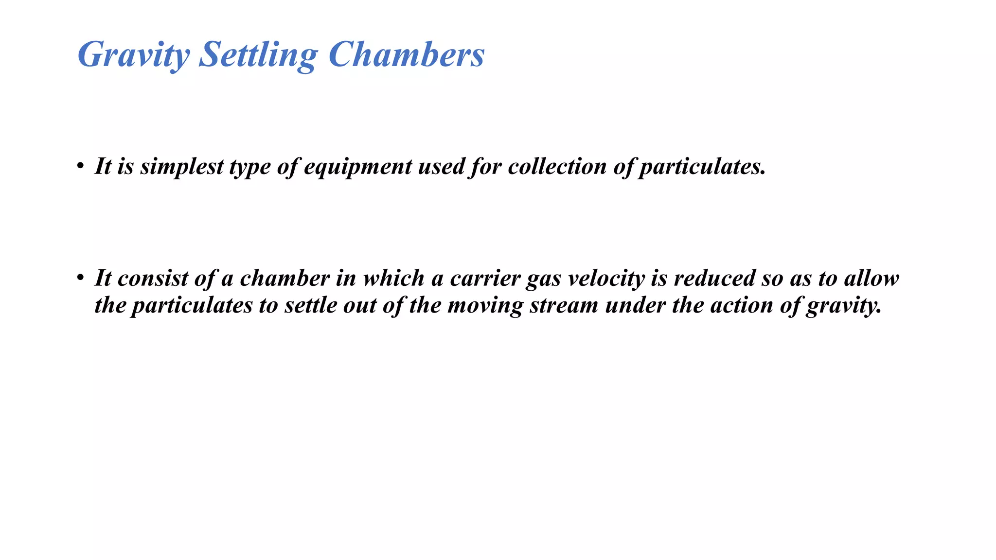 Gravity settling chamber | PDF