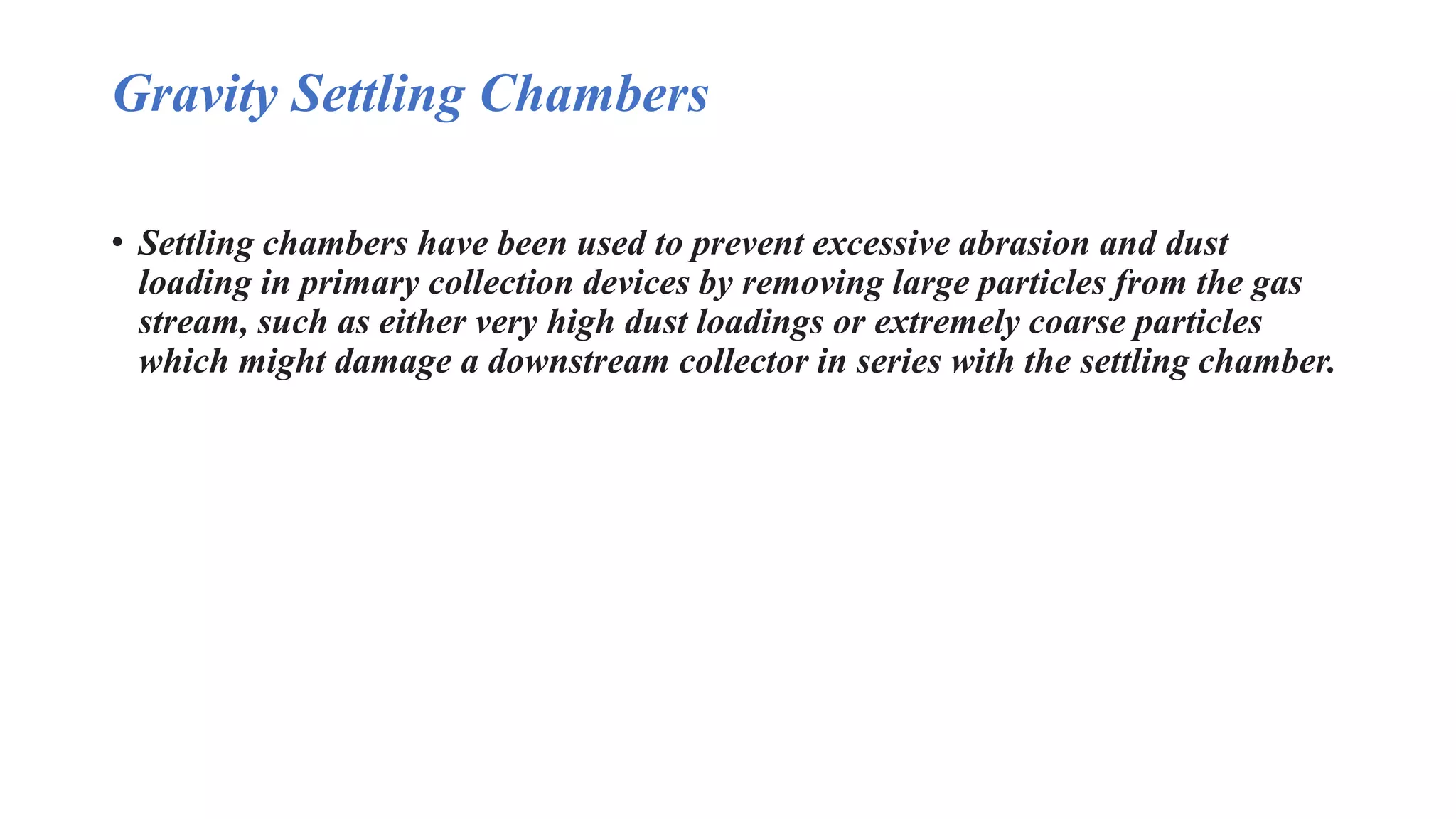 Gravity settling chamber | PDF