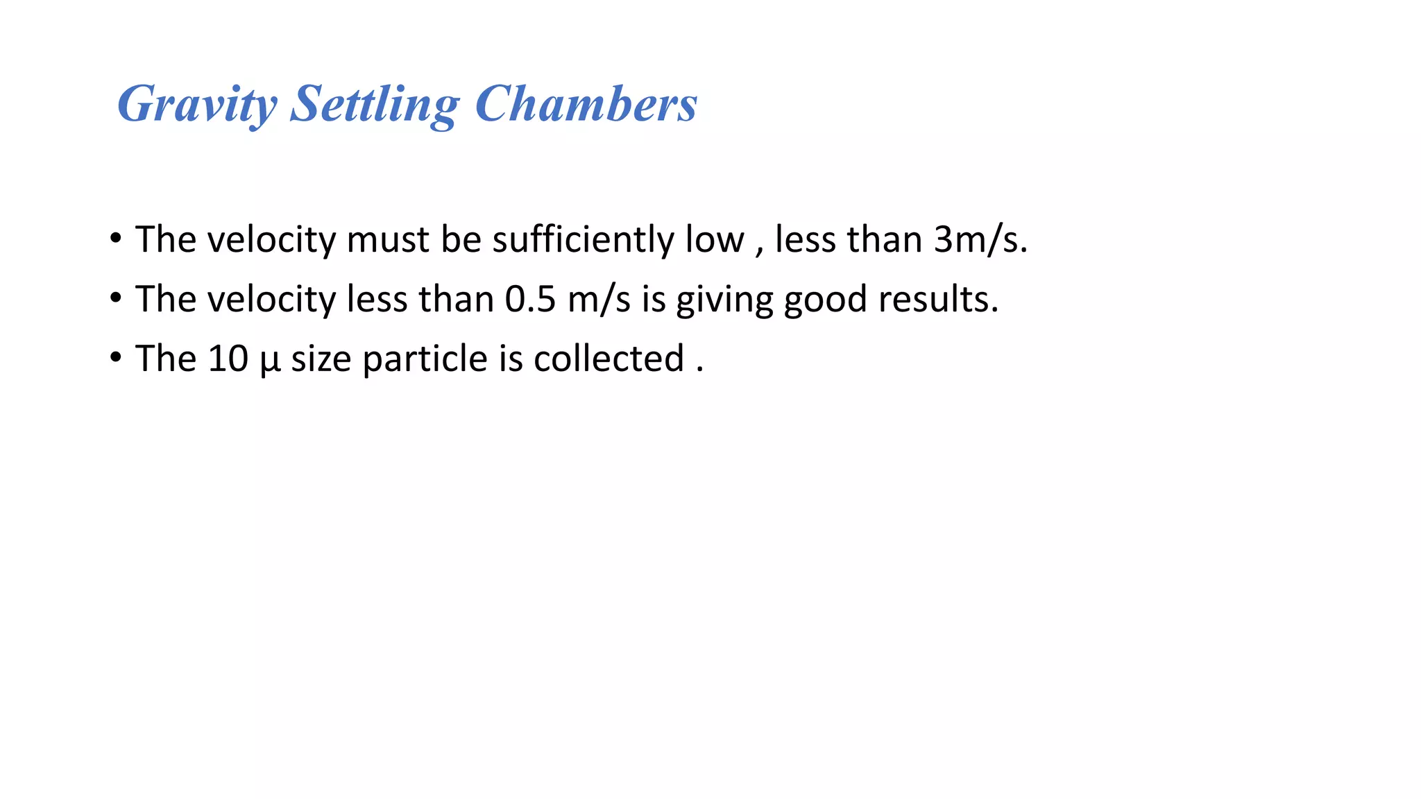 Gravity settling chamber | PDF