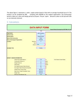 Gravity water supply design illustration using SW software | PDF