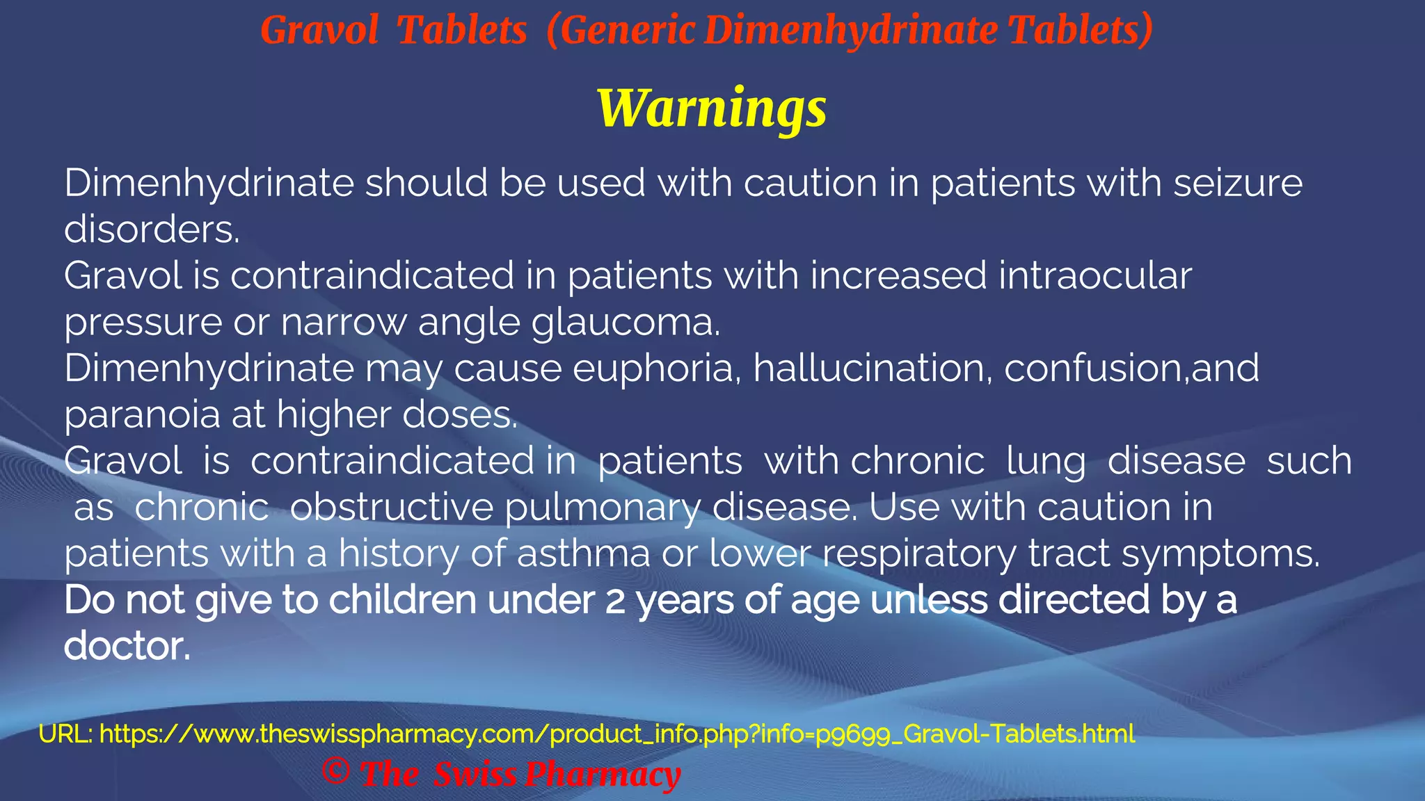 Gravol Tablets (Generic Dimenhydrinate Tablets) | PDF
