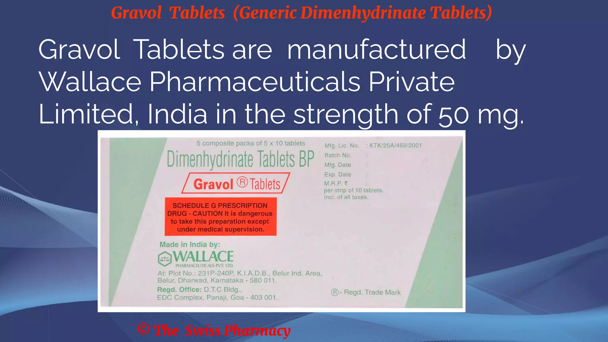 Gravol Tablets (Generic Dimenhydrinate Tablets) | PDF