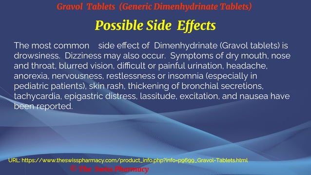 Gravol Tablets (Generic Dimenhydrinate Tablets) | PPT