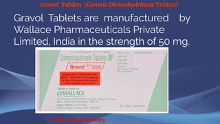 Gravol Tablets (Generic Dimenhydrinate Tablets) | PDF