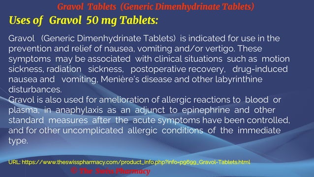 Gravol Tablets (Generic Dimenhydrinate Tablets) | PPT