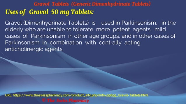 Gravol Tablets (Generic Dimenhydrinate Tablets) | PPT