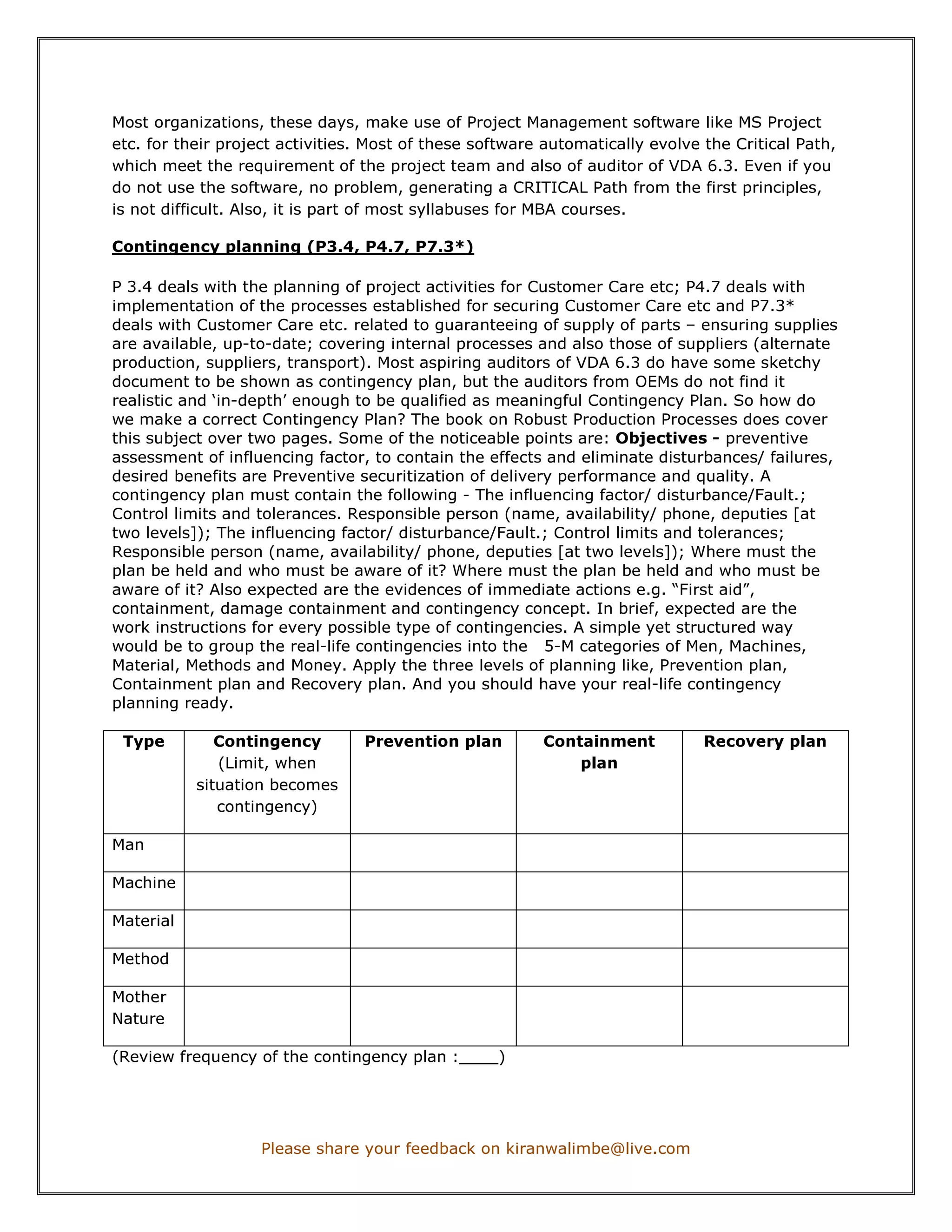 Gray areas of vda 6.3 process auditors | PDF