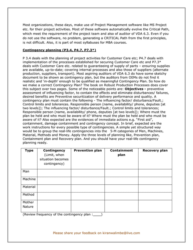 Gray areas of vda 6.3 process auditors | PDF