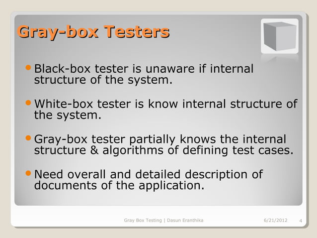 Gray box testing | PPT | Computing | Technology & Computing