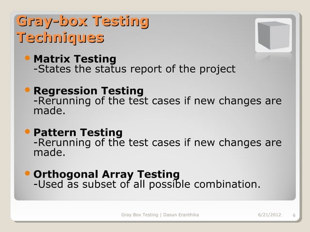 Gray box testing | PPT | Computing | Technology & Computing