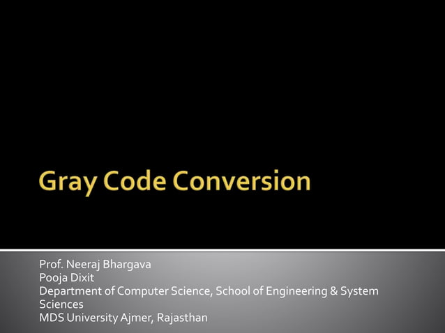Gray Code.pptx | Computing | Technology & Computing