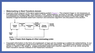 Gray Image Watermarking using slant transform - digital image processing | PPTX