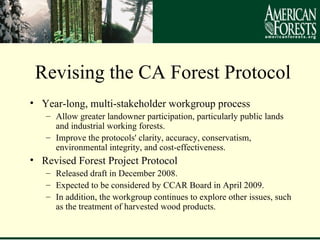 Advancing a Reforestation Project Under the CCAR | PPT | Environmental ...