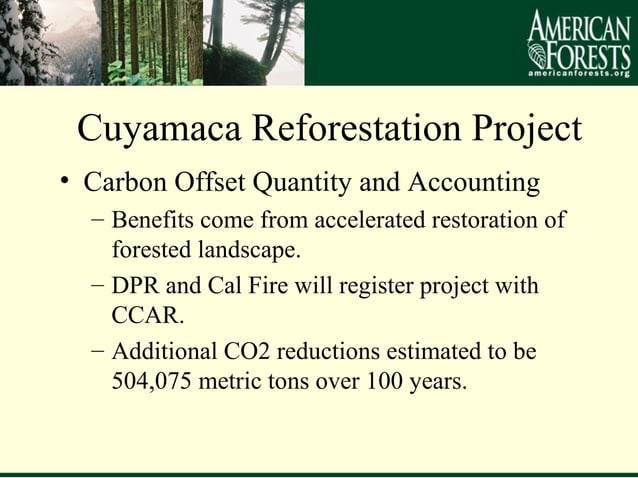 Advancing a Reforestation Project Under the CCAR | PPT