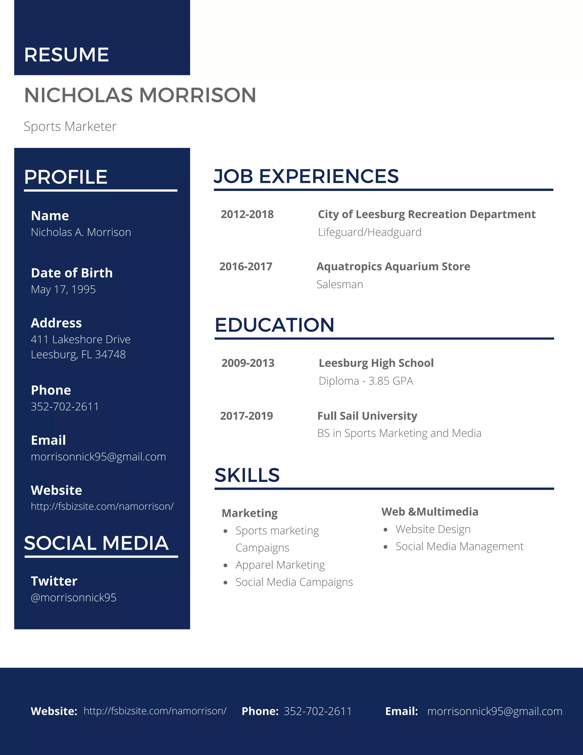 Nicholas A. Morrison Resume | PDF