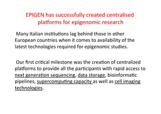 Graziano Pesole - il progetto EPIGEN | PPT