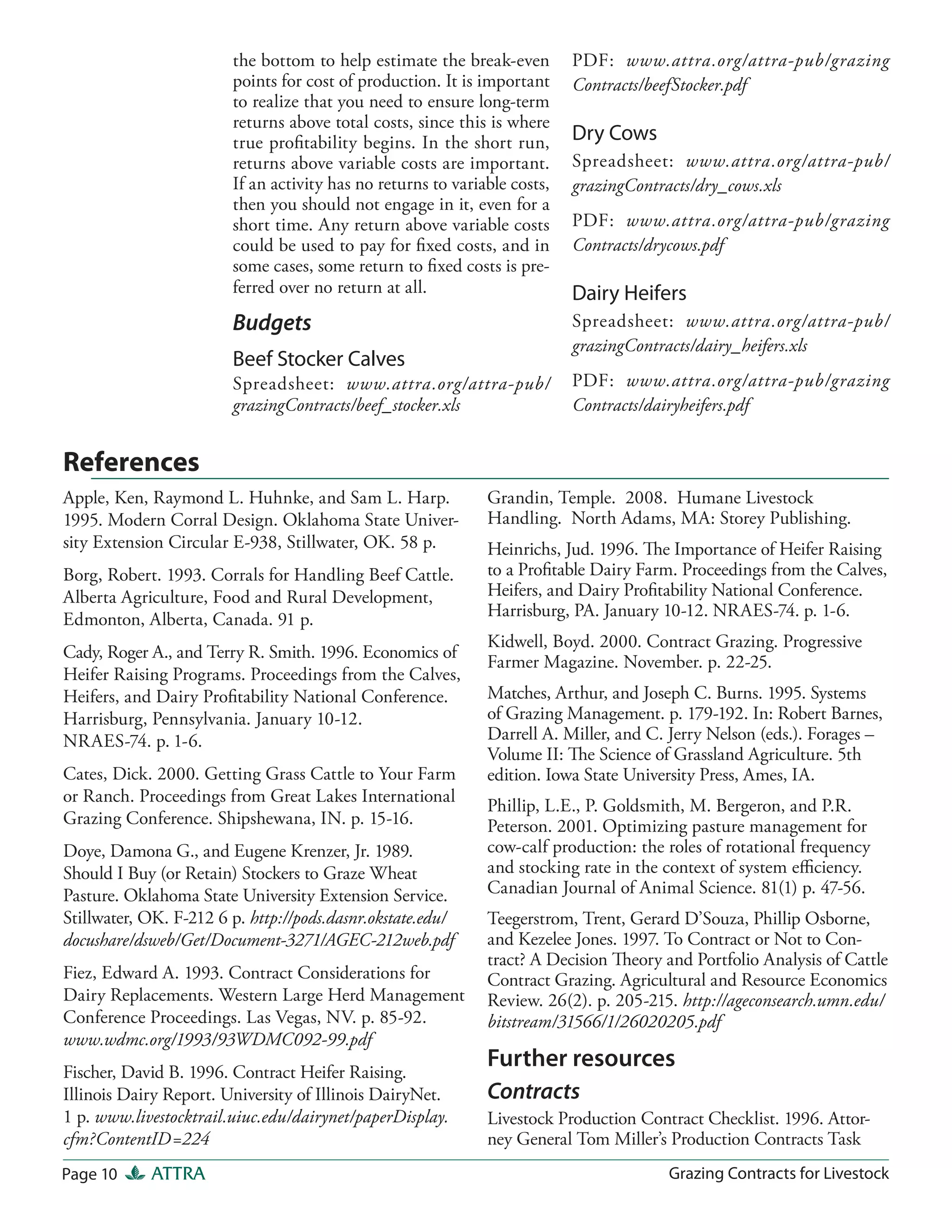 Grazing Contracts for Livestock | PDF