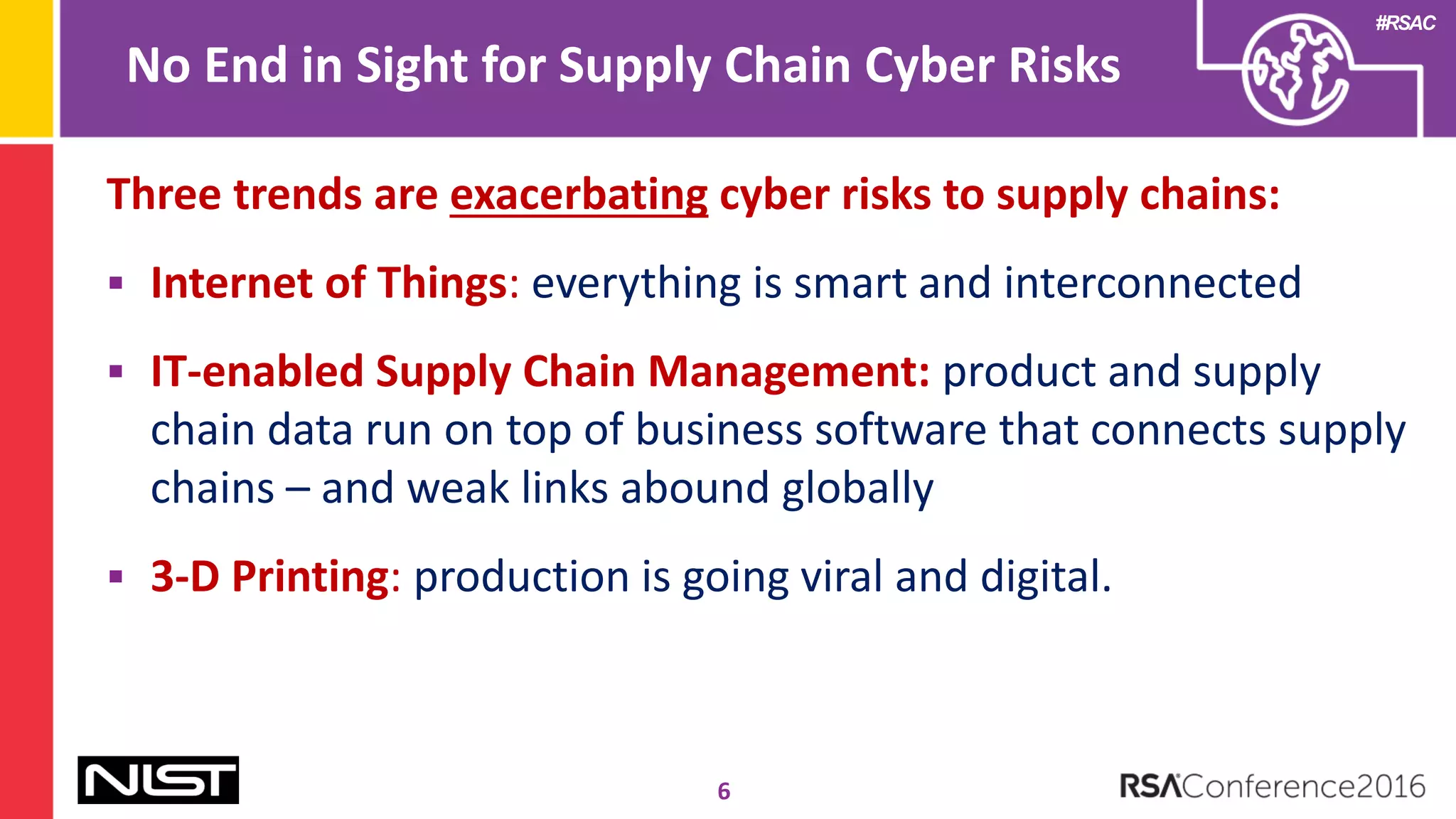 Integrating Cybersecurity into Supply Chain Risk Management | PPT
