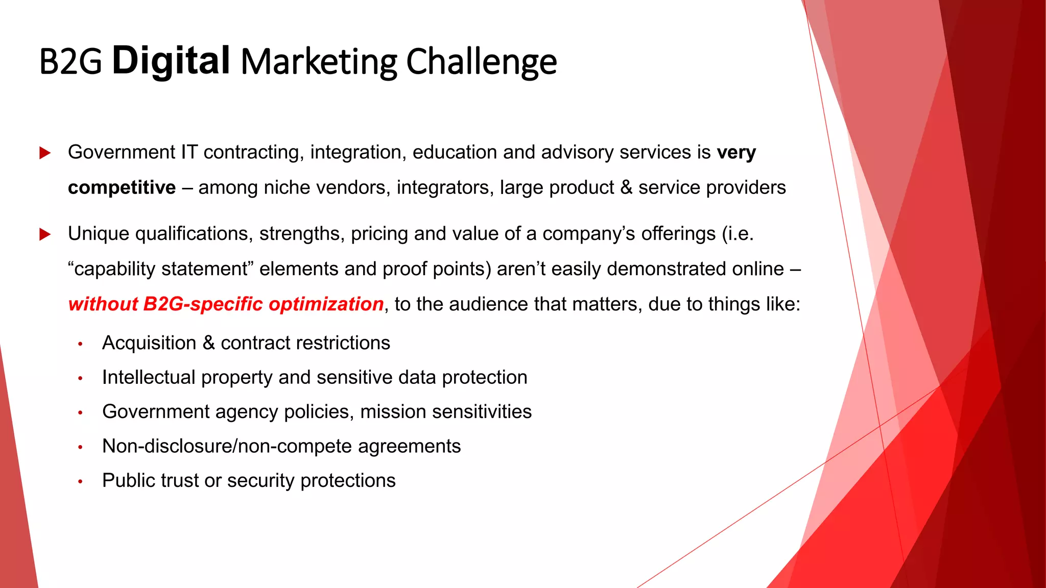 GovCon Government Marketing - B2G Across Shipley Capture, BD Pursuit Lifecycle | PPT