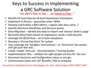 GRC Software Implementation Strategy | PPTX