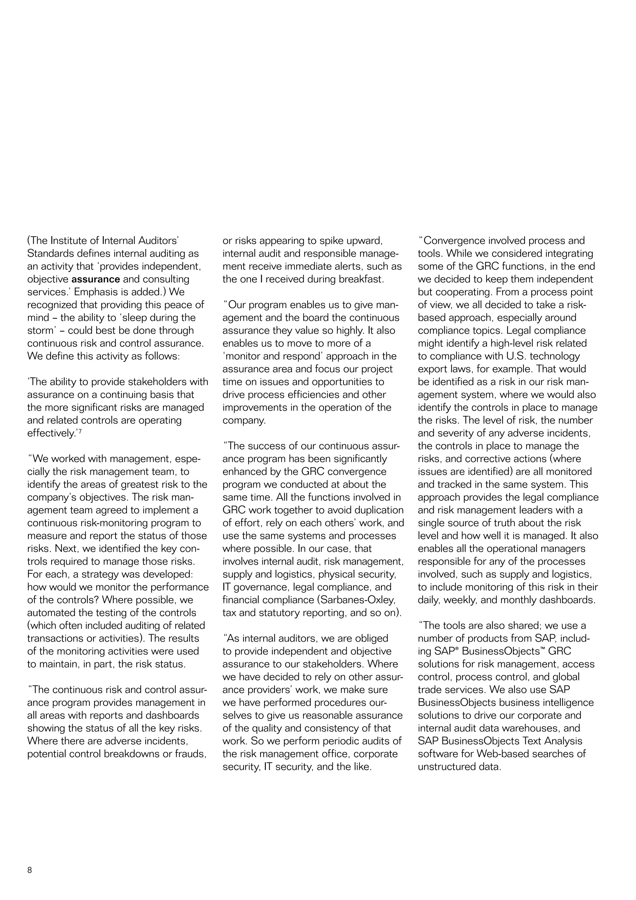 Grc sap next evaluation of internal audit | PDF