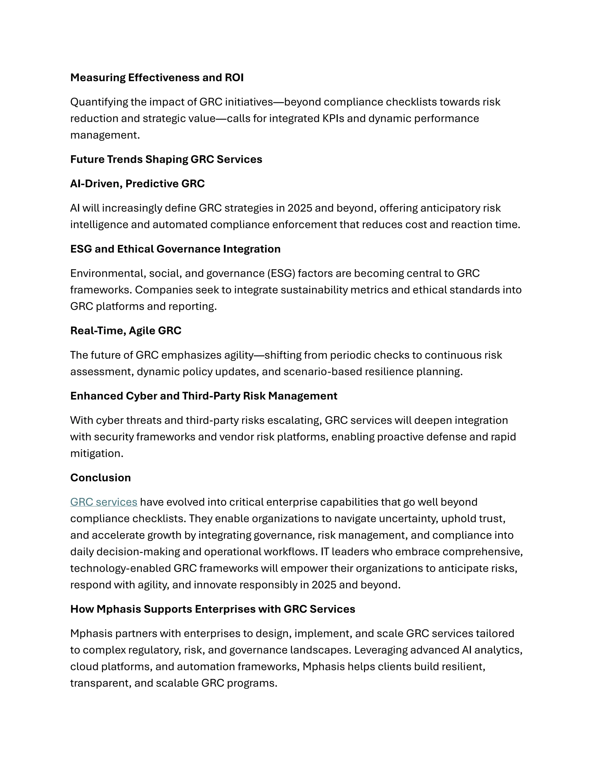GRC Services: Navigating Enterprise Governance, Risk, and Compliance in 2025 | PDF