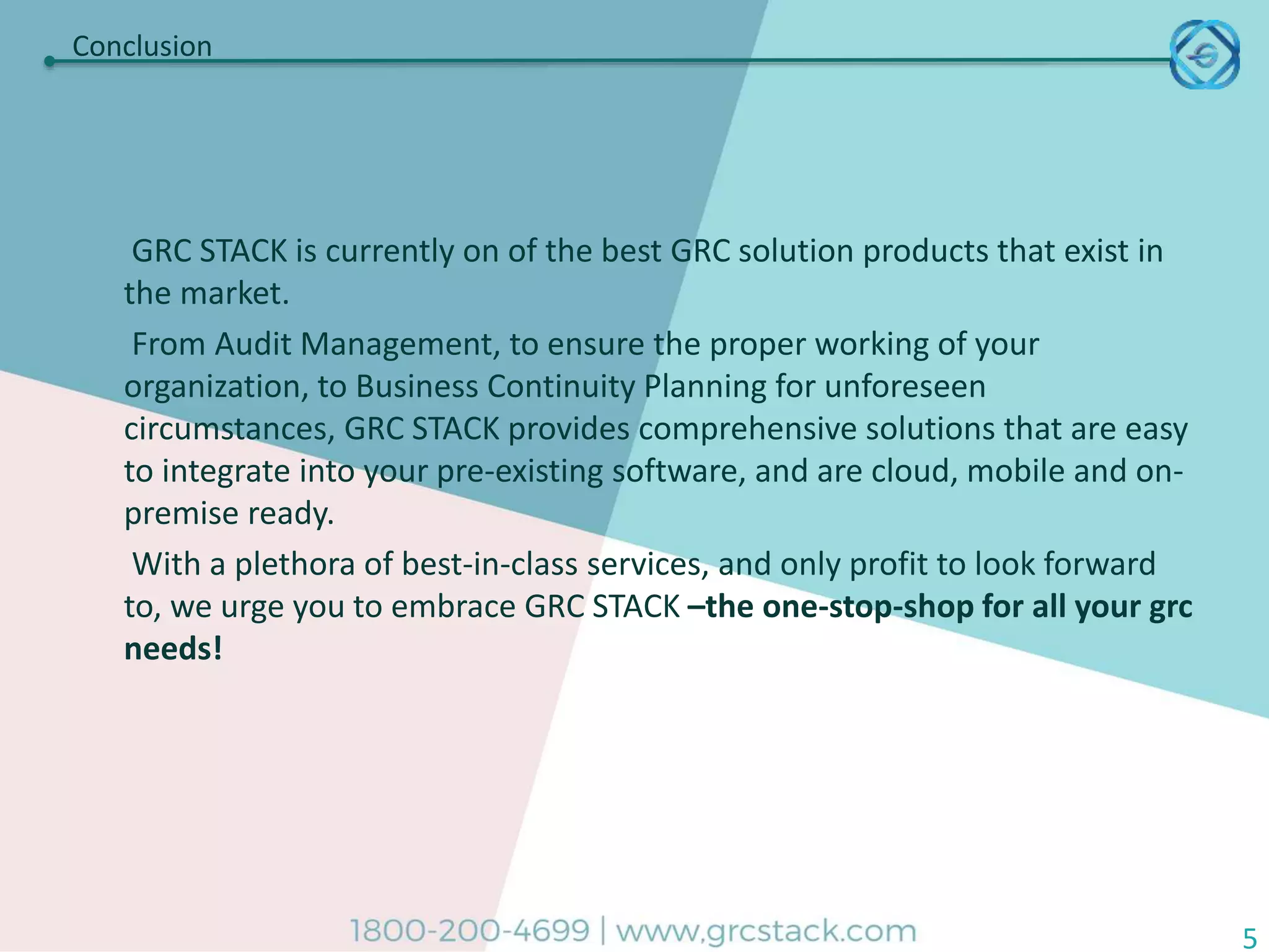 The Vision, Highlights and Implementation Benefits of GRC STACK | PPTX