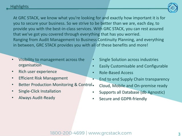 The Vision, Highlights and Implementation Benefits of GRC STACK | PPT