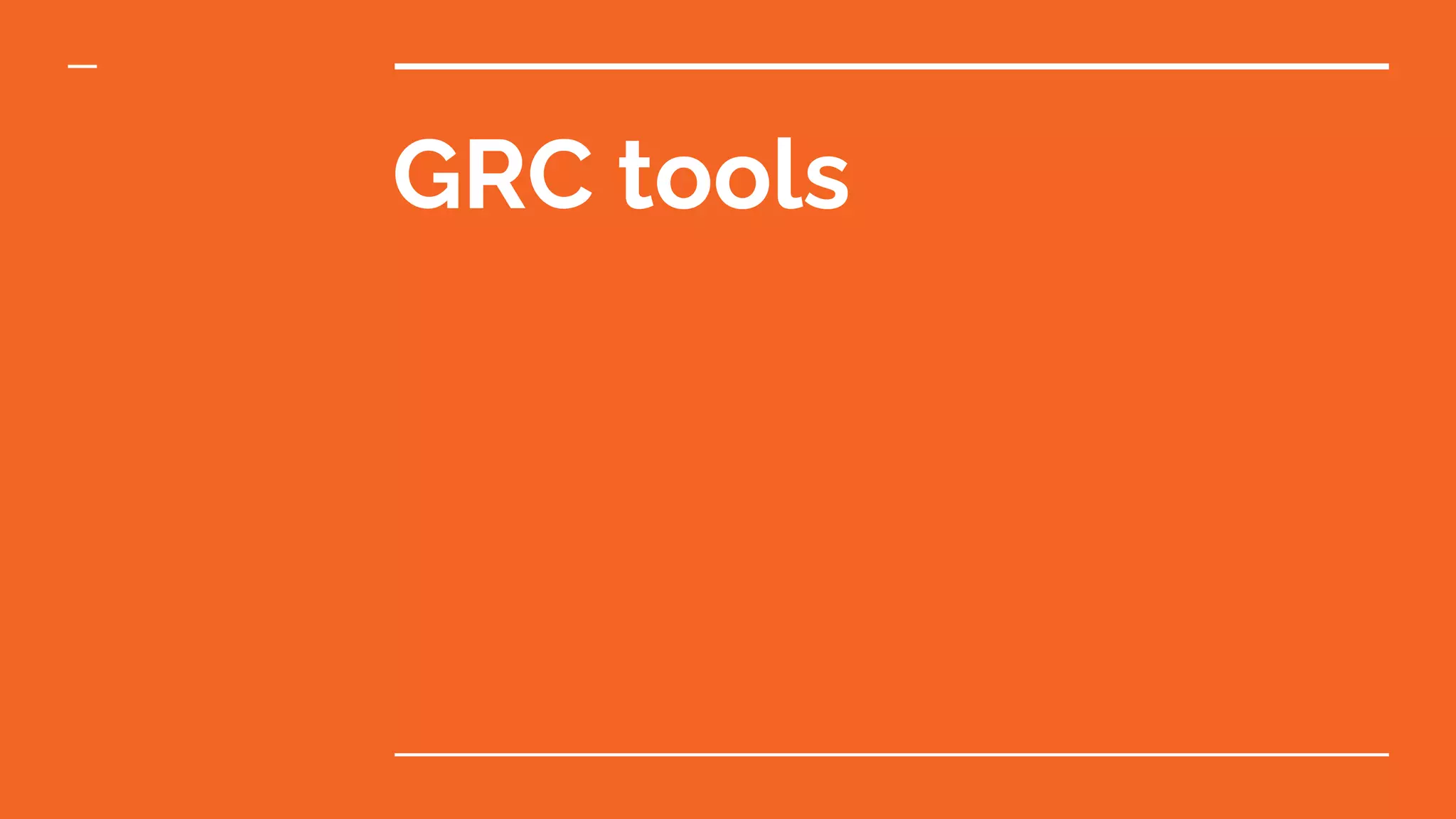GRC tools | PPTX