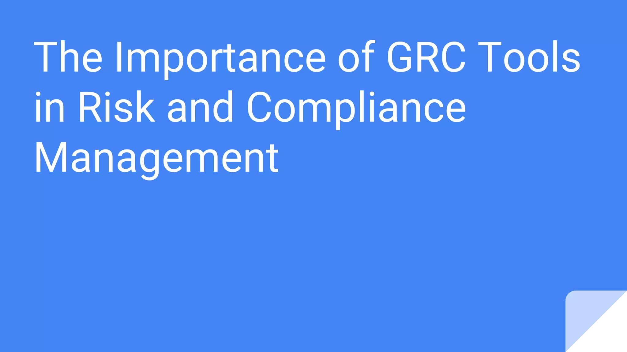 GRC tools | PPTX