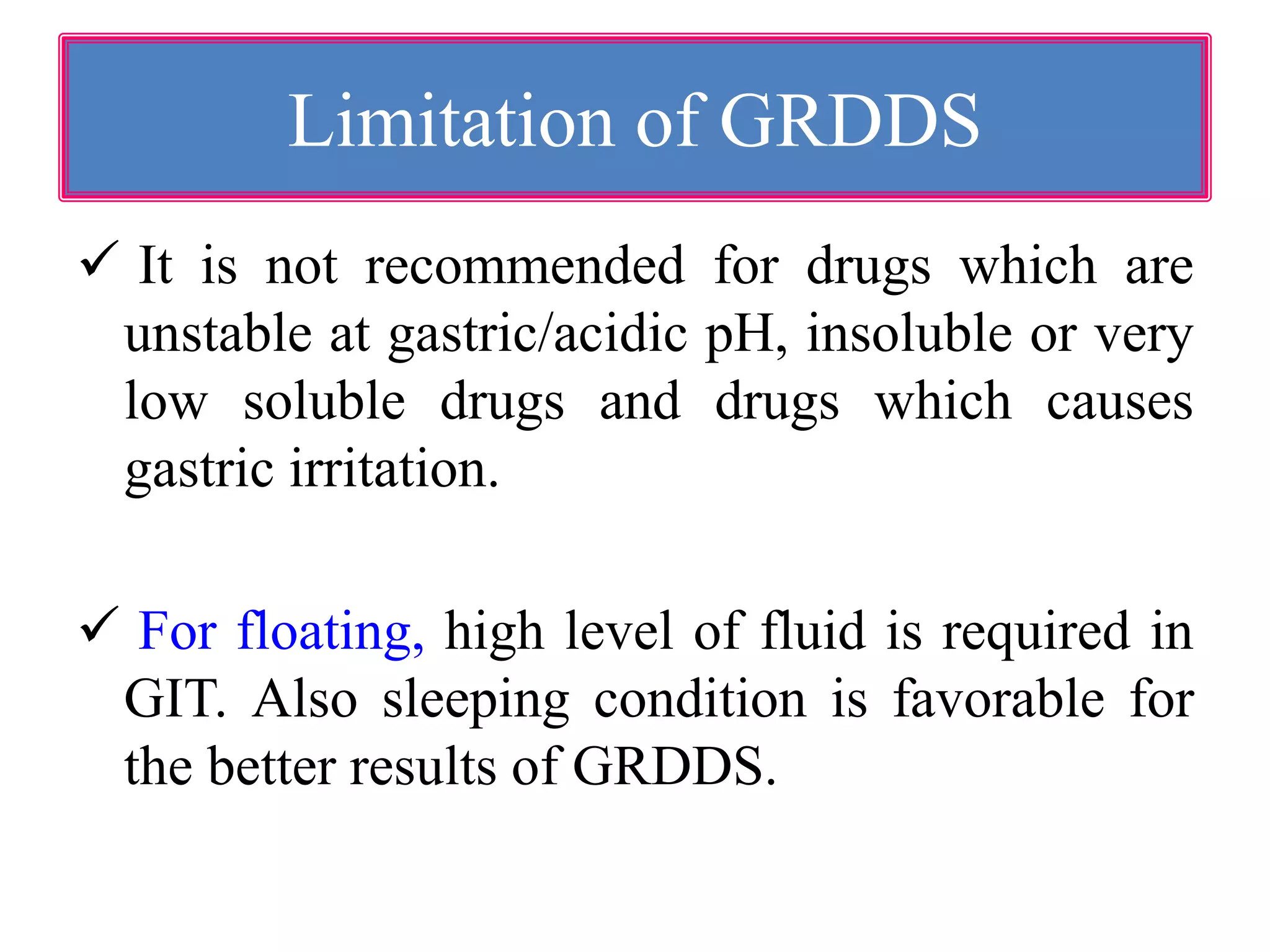 Gastro Retentive Drug Delivery System | PPTX