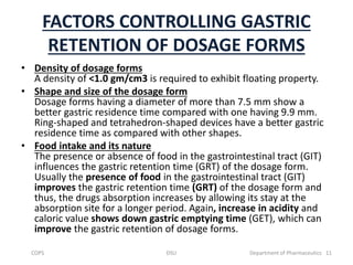 Gastroretentive drug delivery system | PPTX