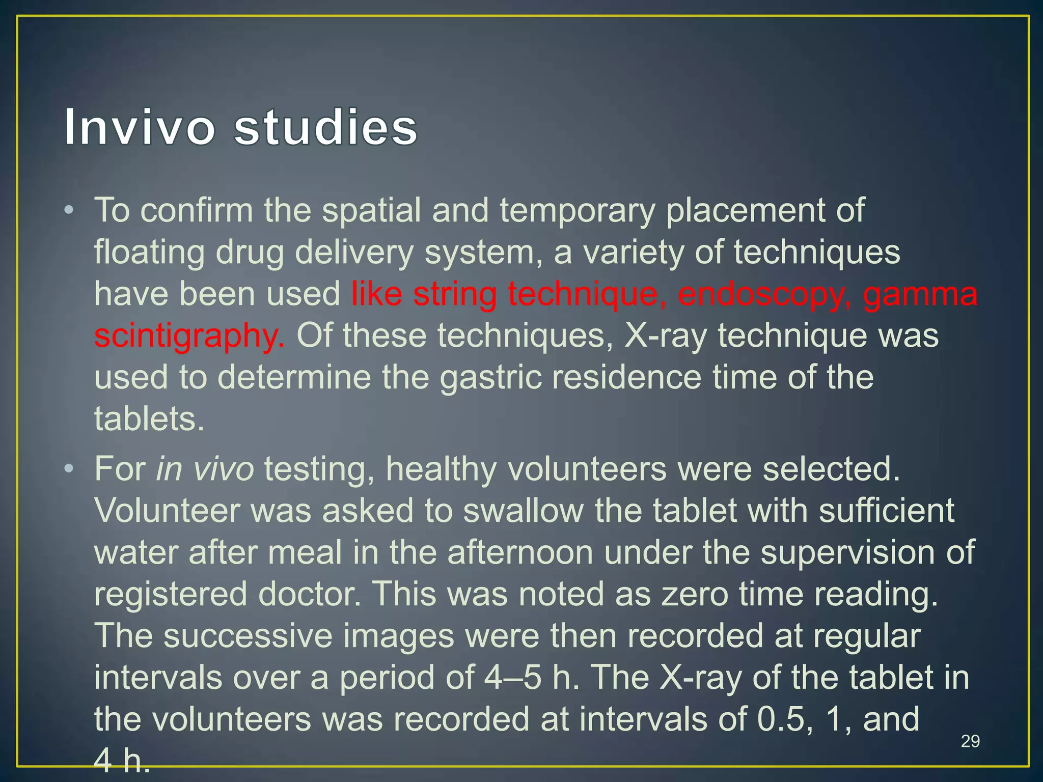 evaluation of gastro retentive drug delivery system (GRDDS) | PPT