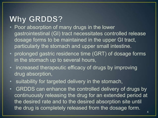 evaluation of gastro retentive drug delivery system (GRDDS) | PPT ...