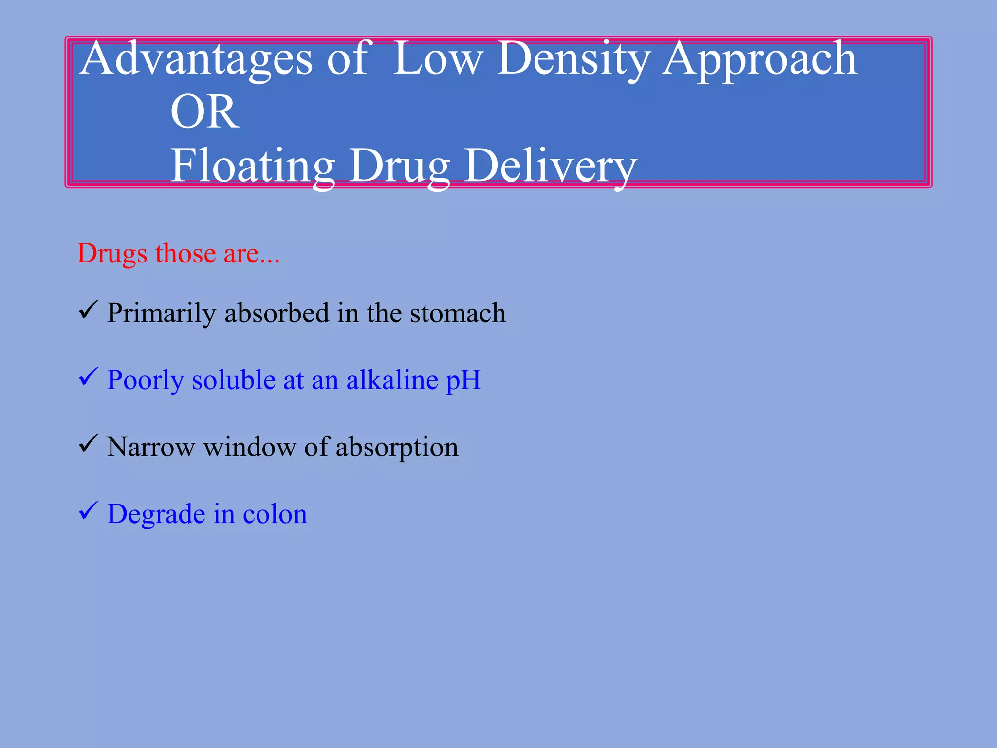 Gastro retentive drug delivery system (GRDDS) | PPT