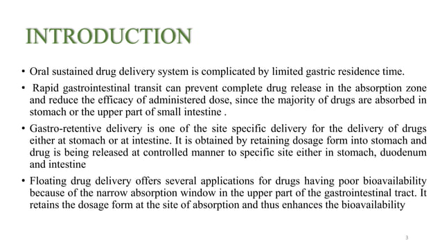 Gastroretentive drug delivery System | PPTX
