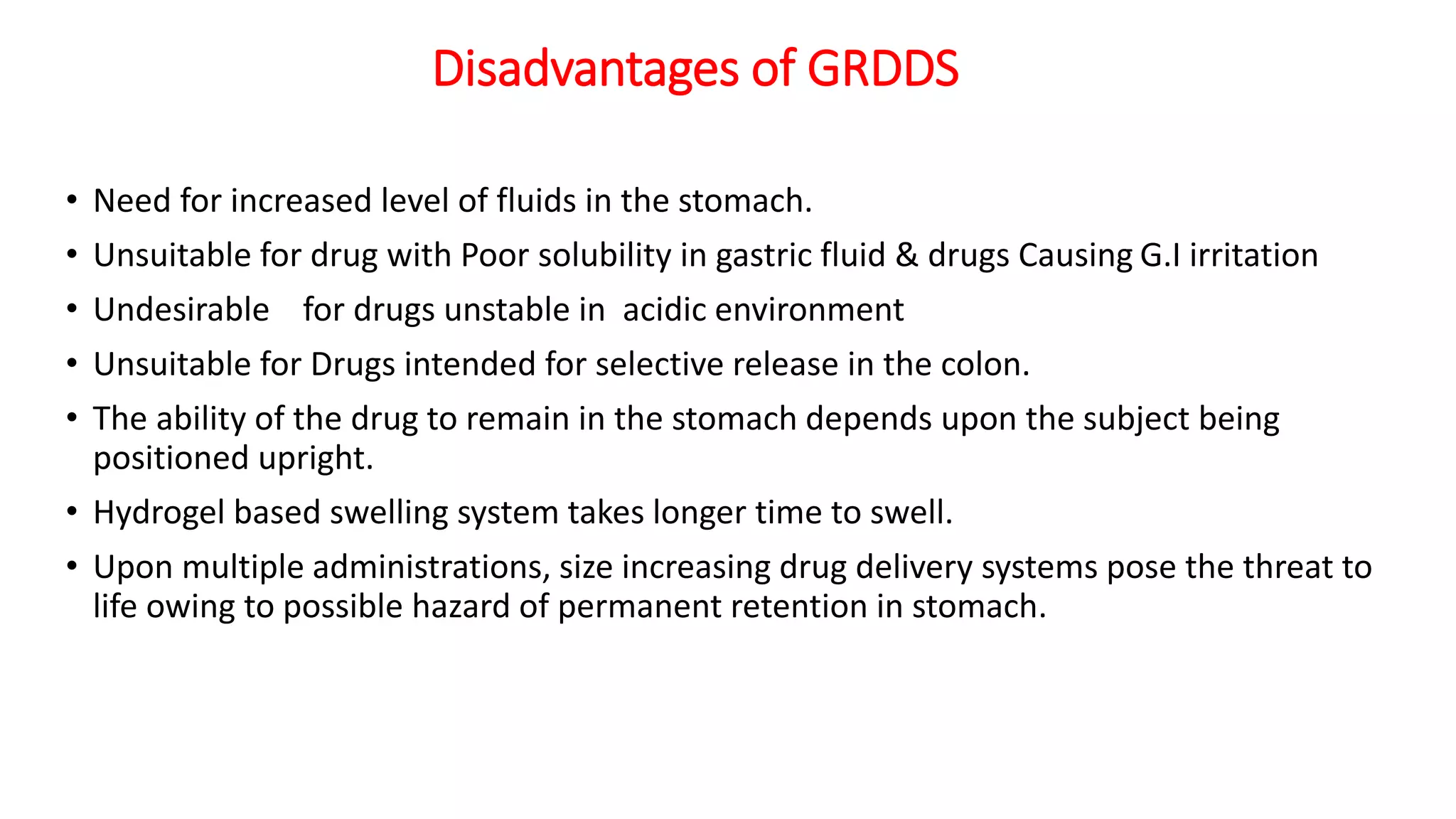 Gastroretentive Drug Delivery system | PDF | Digestive Disorders ...