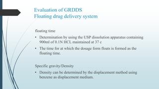 gastro retentive drug delivery system | PPTX