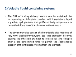 gastro rententive drug delivery | PPT