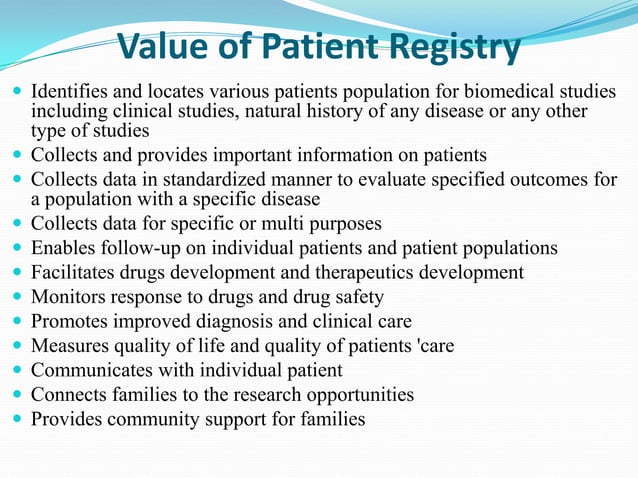 Global Rare Diseases Patient Registry & Data Repository | PPT