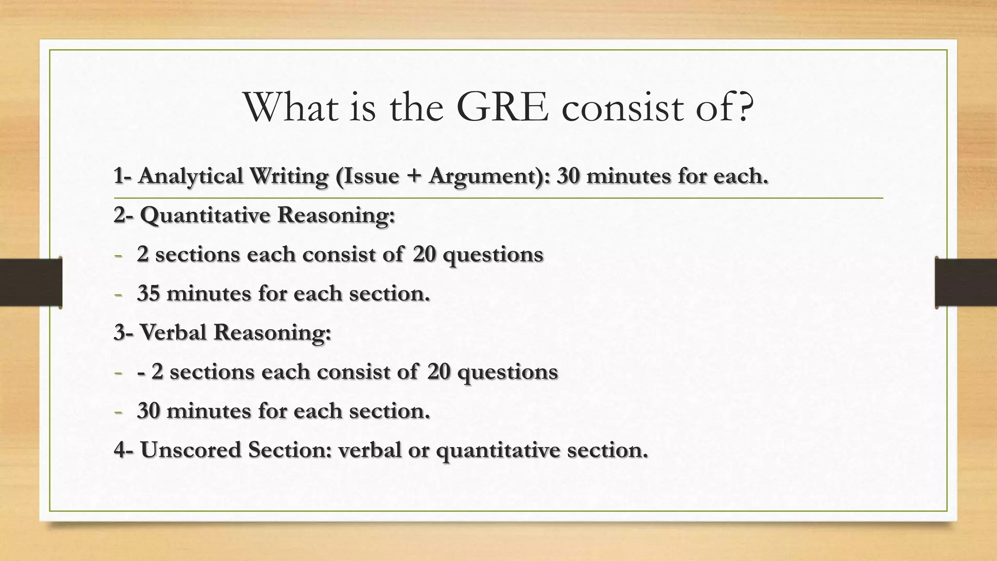 What is Graduate Record Exam GRE | PPSX