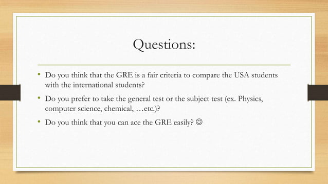 What is Graduate Record Exam GRE | PPT